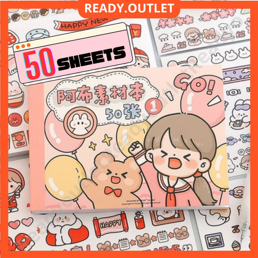 50pcs Cute Sticker Telado Gift Box Handbook Decoration Stickers Diary ...