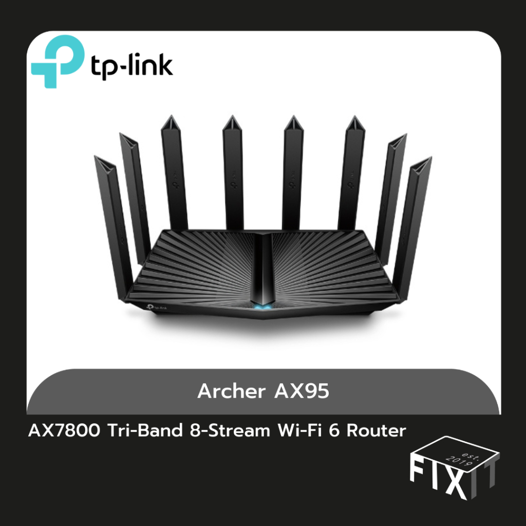 TP-Link Archer AX95 1.7 GHz Quad-Core CPR AX7800 Tri-Band 8-Stream Wi ...