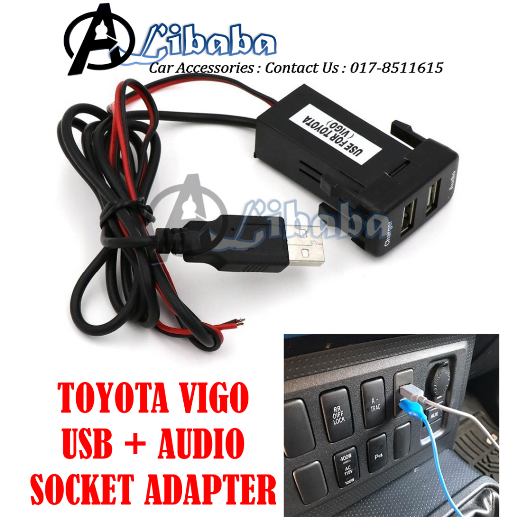 TOYOTA USB Charger + USB Audio Socket Adapter Plug And Play Socket ...