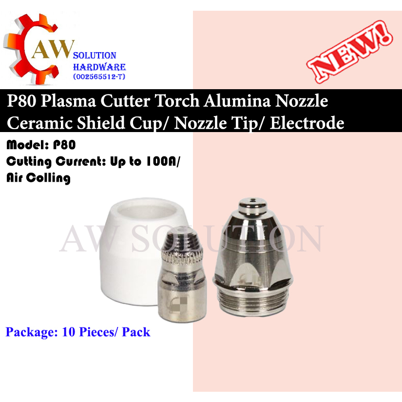 P80 Plasma Cutter Torch Alumina Nozzle Ceramic Shield Cup/ Nozzle Tip ...