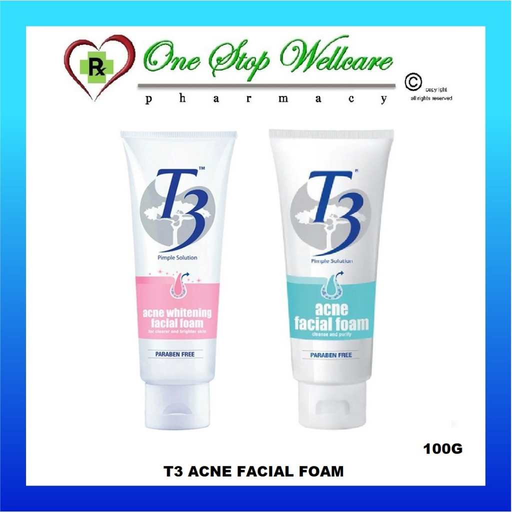 T3 ACNE FACIAL FOAM 100G (EXP: 5/2025 / T3 ACNE WHITENING FACIAL FOAM ...