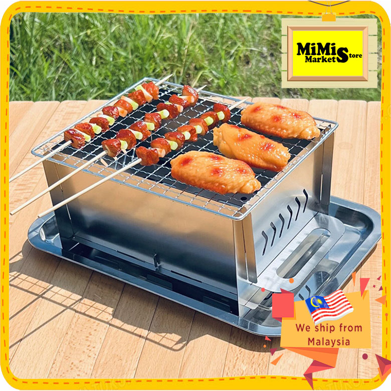 Outdoor foldable multi-purpose wood stove stainless steel barbecue ...