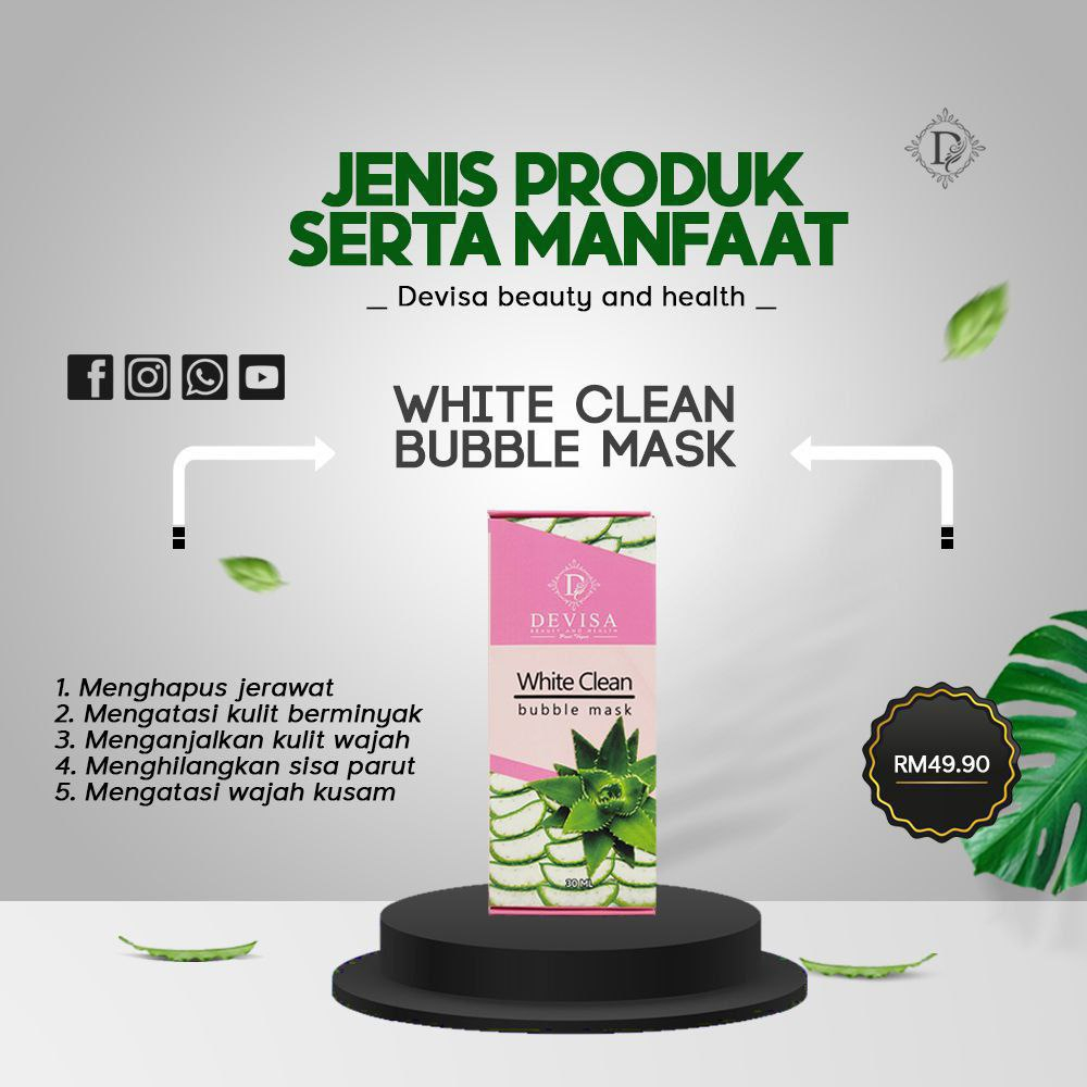 WHITE CLEAN BUBBLE MASK (TERAPI OKSIGEN) | Shopee Malaysia