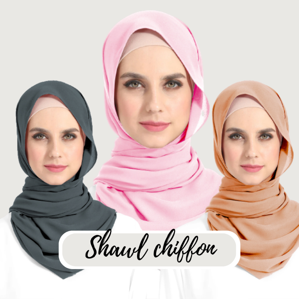 Shawl Heavy Chiffon Plain/Shawl keknis/Chiffon premium READY STOCK ...
