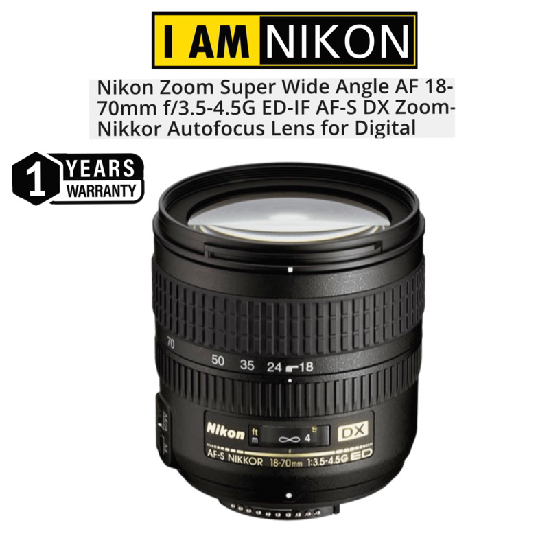 Nikon Zoom Super Wide Angle 18-70mm F/3.5-4.5G ED IF AFS DX Autofocus ...