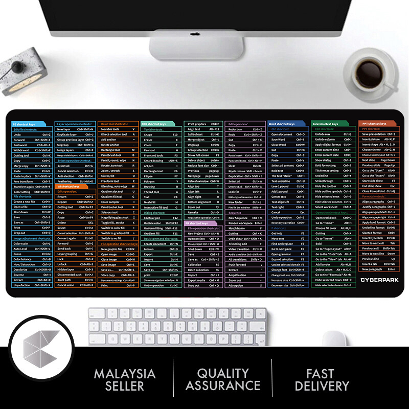 Ready Stock Large Anti-Slip Gaming Mouse Pad with Software Keyboard CDR ...