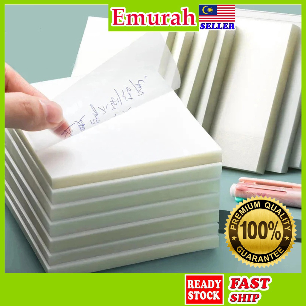 Transparent Sticky Notes (QUALITY) Waterproof 50 sheets Clear PET ...