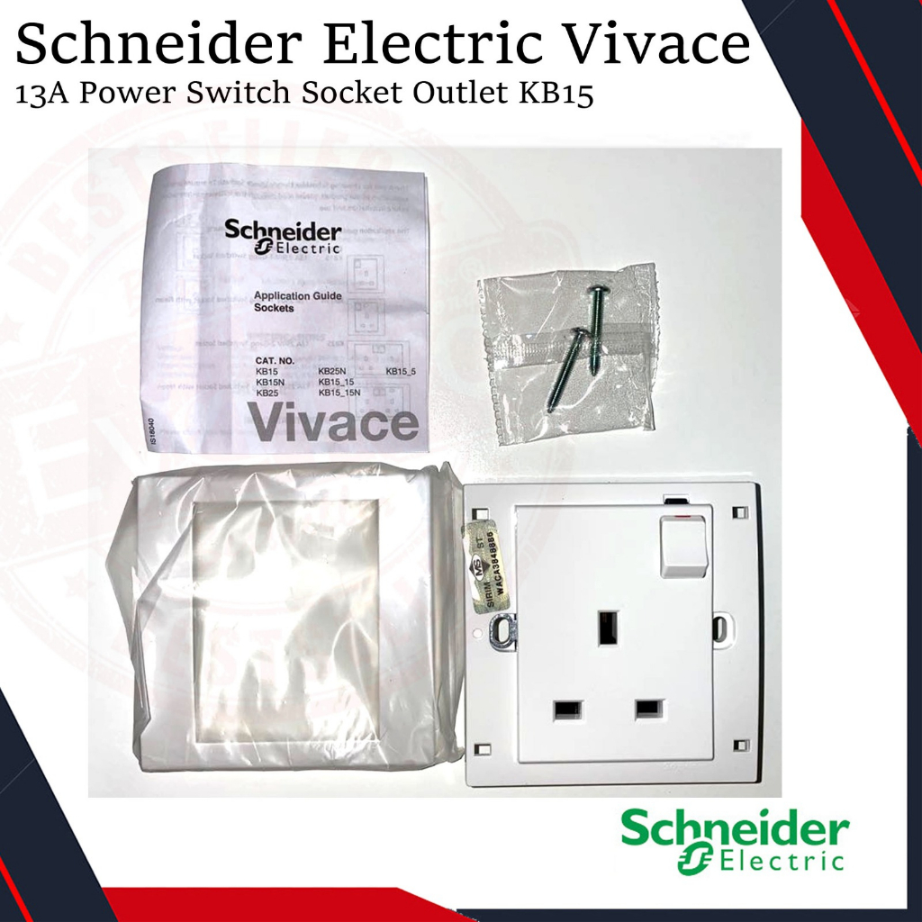 13A SWITCH SOCKET OUTLET SCHNEIDER VIVACE KB15 | Shopee Malaysia