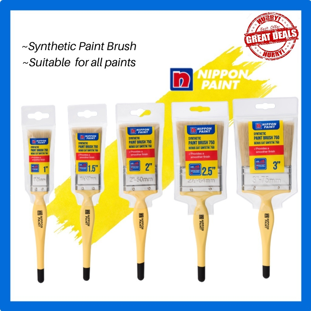 NIPPON PAINT Synthetic Paint Brush 750 | Berus Cat Sintetik & Berus Cat ...