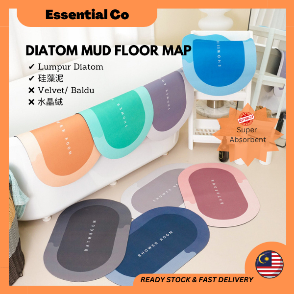 Super Absorbent Diatom Mud Pad Floor Carpet Floor Mat Toilet Kitchen ...