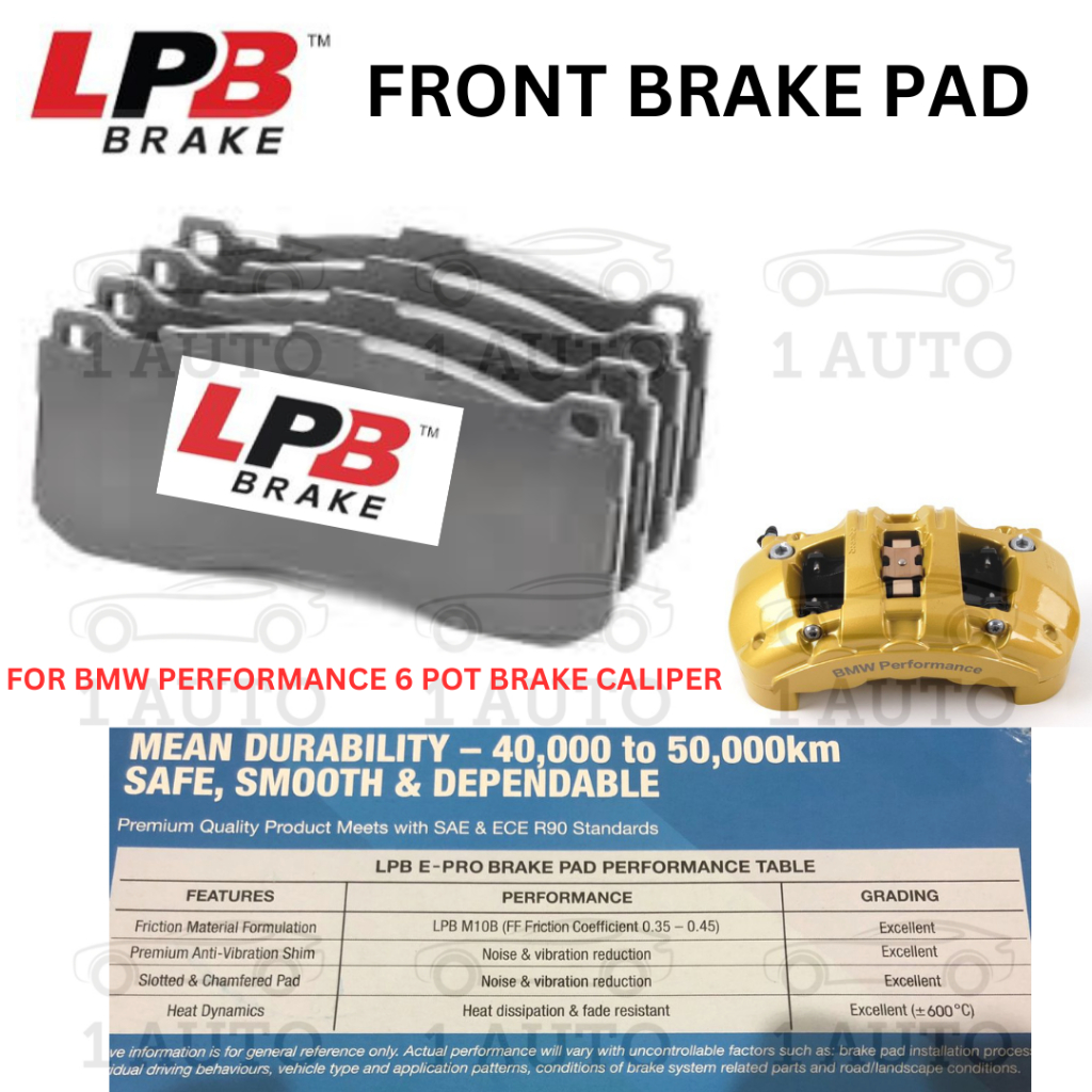 LPB E-PRO SEMI METALLIC FRONT BRAKE PAD FOR BMW PERFORMANCE 6 POT ...