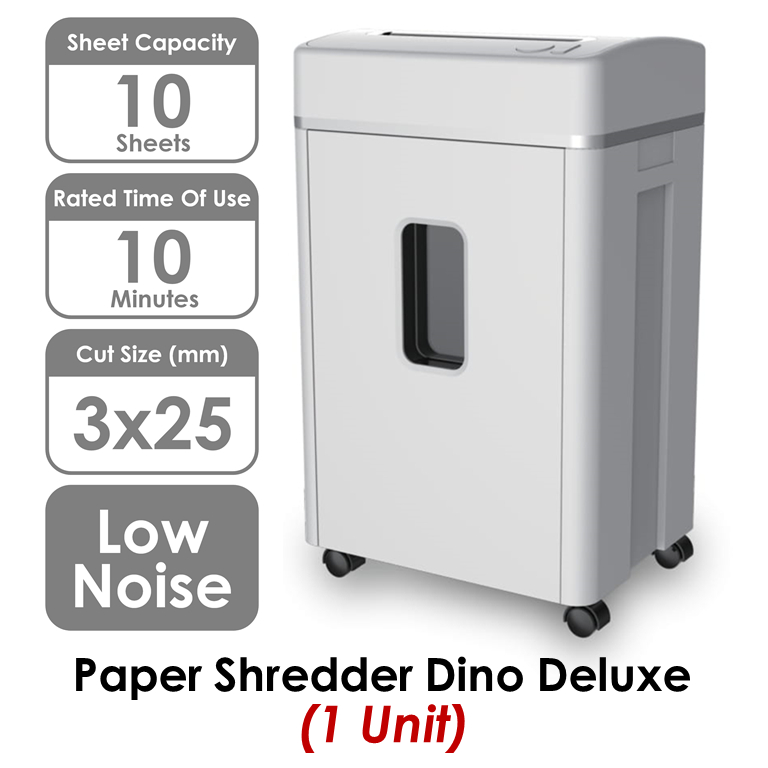 Dino Deluxe Paper Shredder (Cross Cut)-10 sheets (20L) (Paper Shredder ...