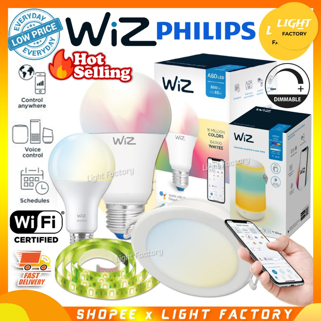 PHILIPS Wiz Tunable White | 3 Color Smart Bulb E27 E14 GU10 LED Bulb ...