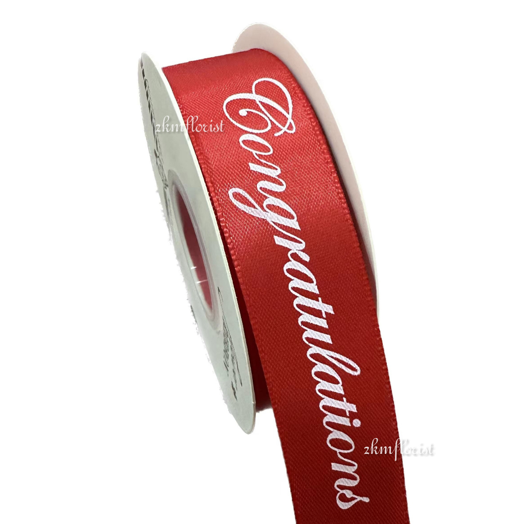 (22M) 2.5CM CONGRATULATION Ribbon Graduation Reben Riben Gift Satin ...