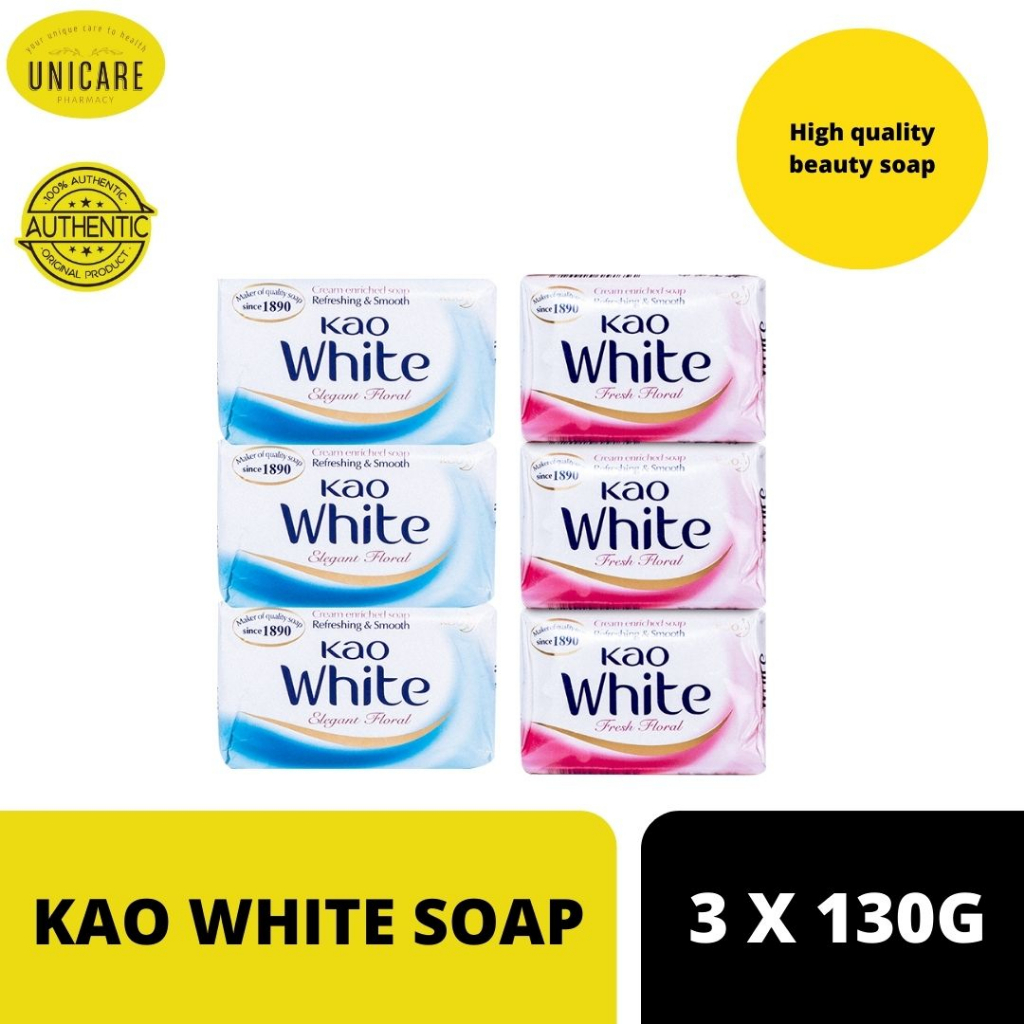 KAO WHITE SOAP 3X130G (ELEGANT FLORAL/FRESH FLORAL) | Shopee Malaysia