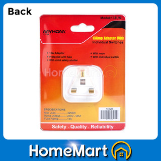 SELAMAT MYHOM 13A 3 Way Adaptor Plug Adapter Socket Extension With Neon ...