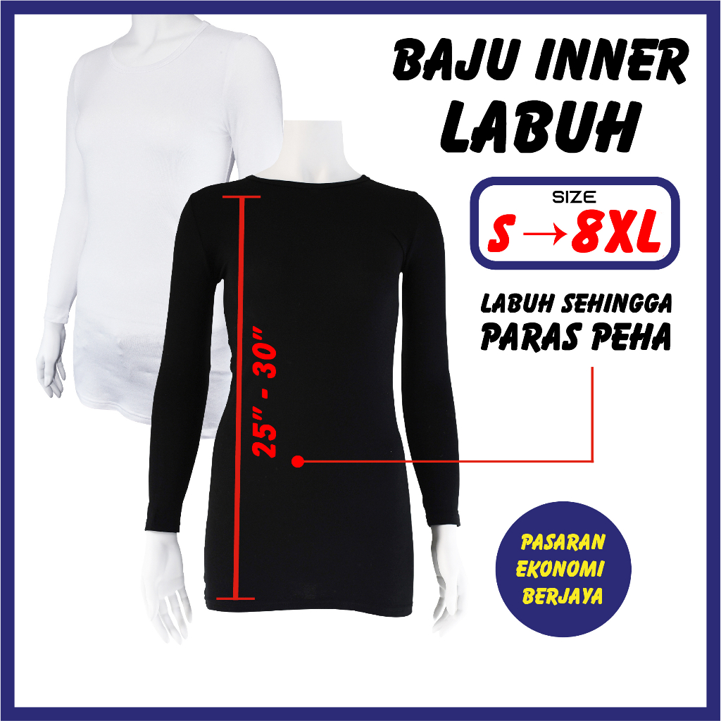 BAJU INNER MUSLIMAH 1081# LABUH PARAS PEHA TUTUP PUNGGUNG BAJU ALAS ...