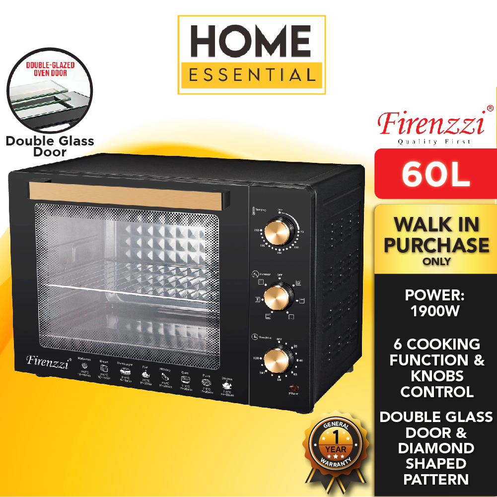 Firenzzi 60L Counter Top Oven TO-4260 | 50L TO-4250 | 6 Cooking ...