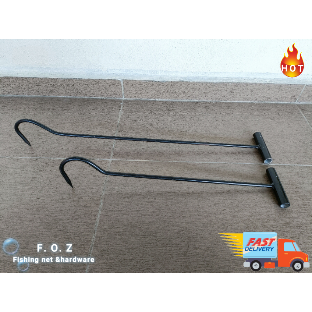 Gancu 52cm & 68cm | Hook Besi | J Hook | Cangkuk Peti / Bekas / Tong ...