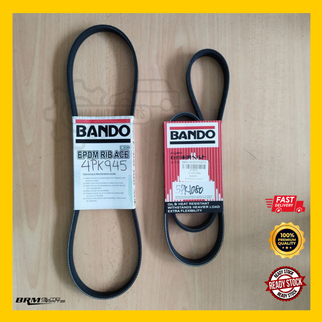 BANDO Belting PROTON PERDANA V6 4PK 945 5PK1080 serpentine, AIRCOND,POWER STEERING ALTERNATOR ...