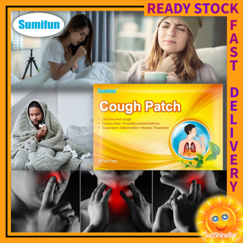Cough Patch Sumifun Relieve Asthma Sore Throat 止咳贴 Pelekat Batuk 6pcs ...