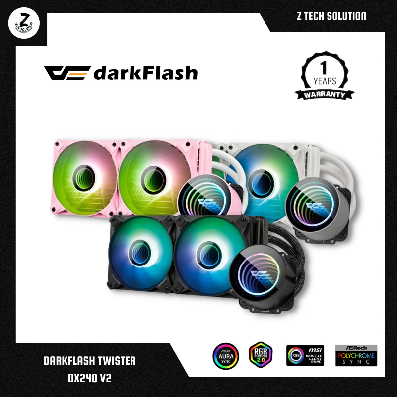 Aigo Darkflash Twister DX240 V2 ARGB ALL-IN-ONE 240MM Liquid CPU Cooler ...