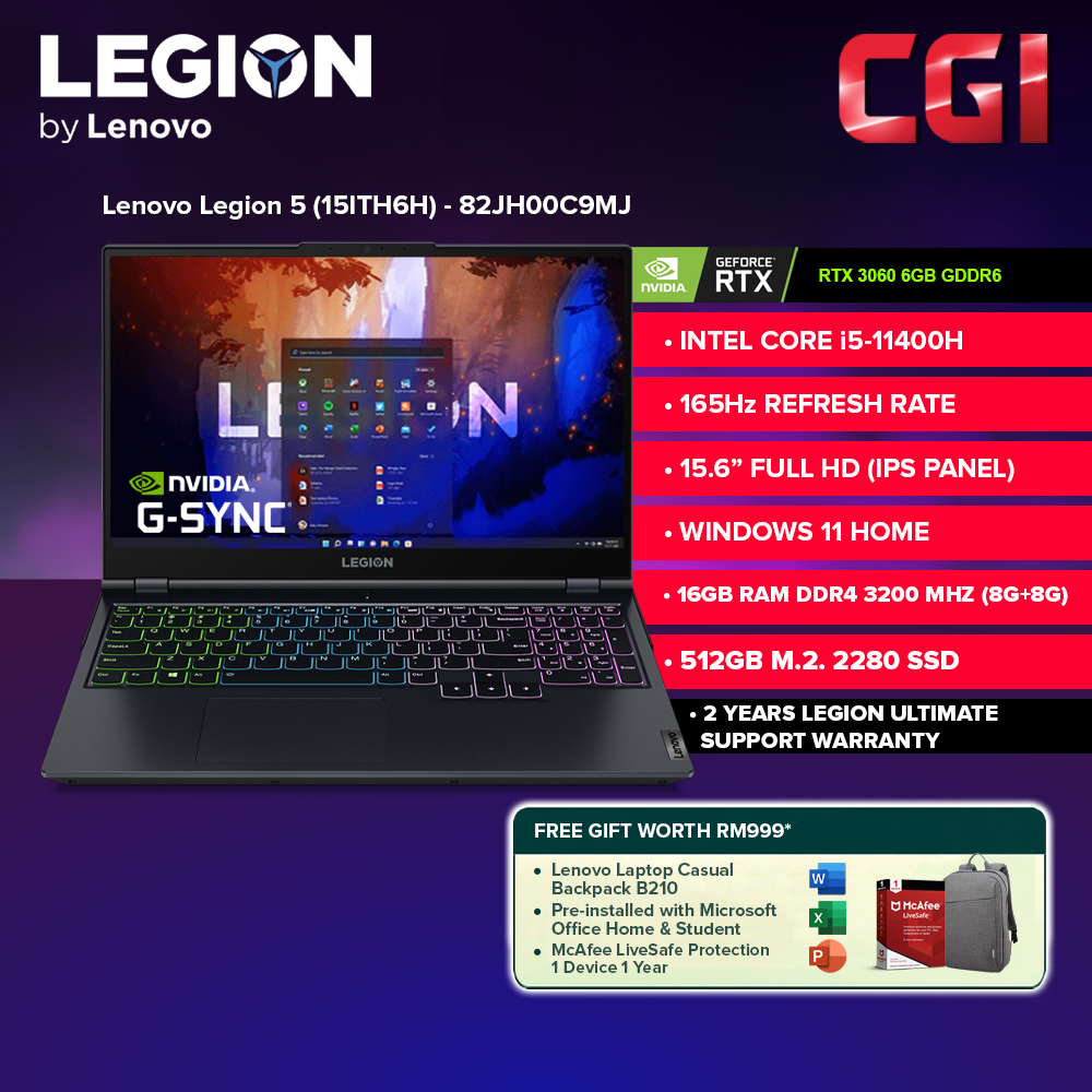 Lenovo Legion 5 15ITH6H i5-11400H|15"6 FHD 165Hz|RTX3060 6GB|8G+8G DDR4 ...
