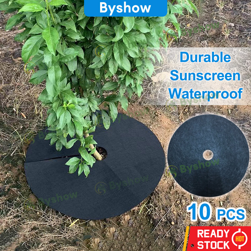 【Byshow】Protect Your Garden Trees with 10PCS Weed Mats Black Plastic ...