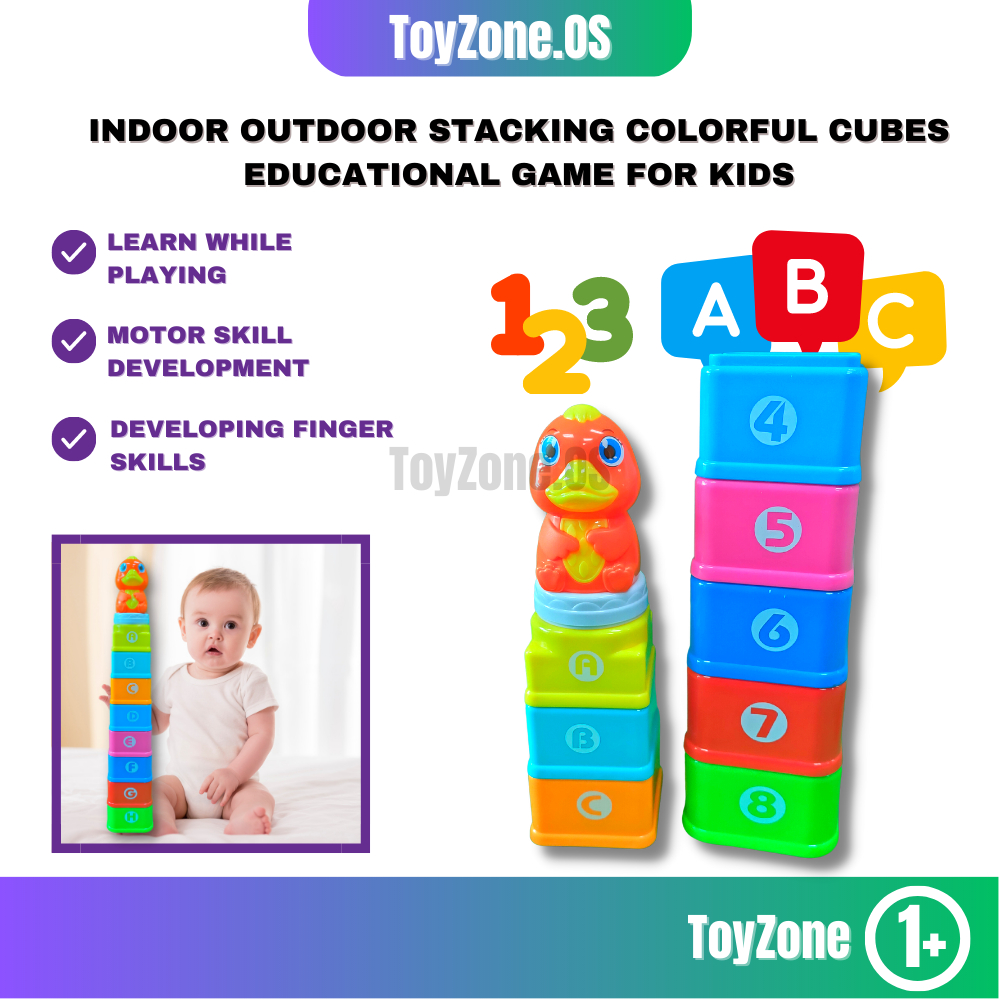 Stacking Colorful Cubes Educational Toy Indoor Outdoor Toy Duck Toy ...