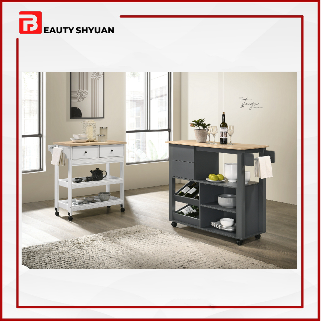 CARL Kitchen Trolley Rack Kitchen Island Table Trolley Kitchen Cart ...