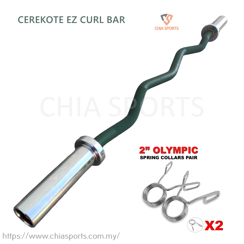 Army Green EZ Barbell 1.2m 5cm Max Load 300lb 150kg Olympic Cerakote ...