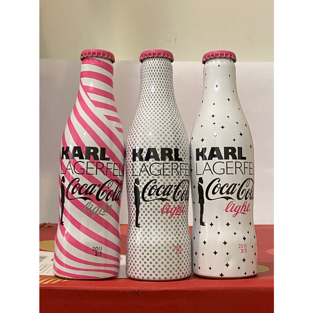 France Coca Cola Coke Light Karl Lagerfeld Aluminum Full Bottle Set ...