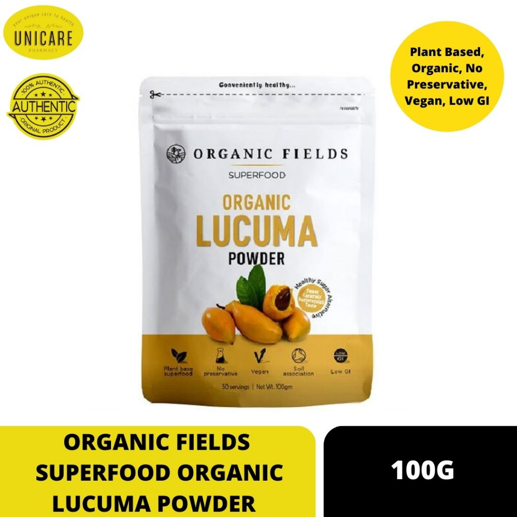 ORGANIC FIELDS SUPERFOOD ORGANIC LUCUMA POWDER 100G.Plant Based, No ...