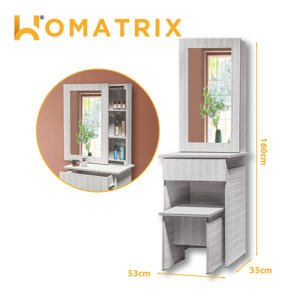 HOMATRIX Minimalist Simple Make Up Dressing Table With Mirror Sliding ...
