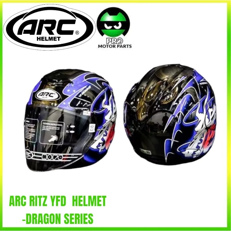 100% ORIGINAL STOCK ARC HELMET READY STOCK ARC RITZ YFD DRAGON DRAGON ...