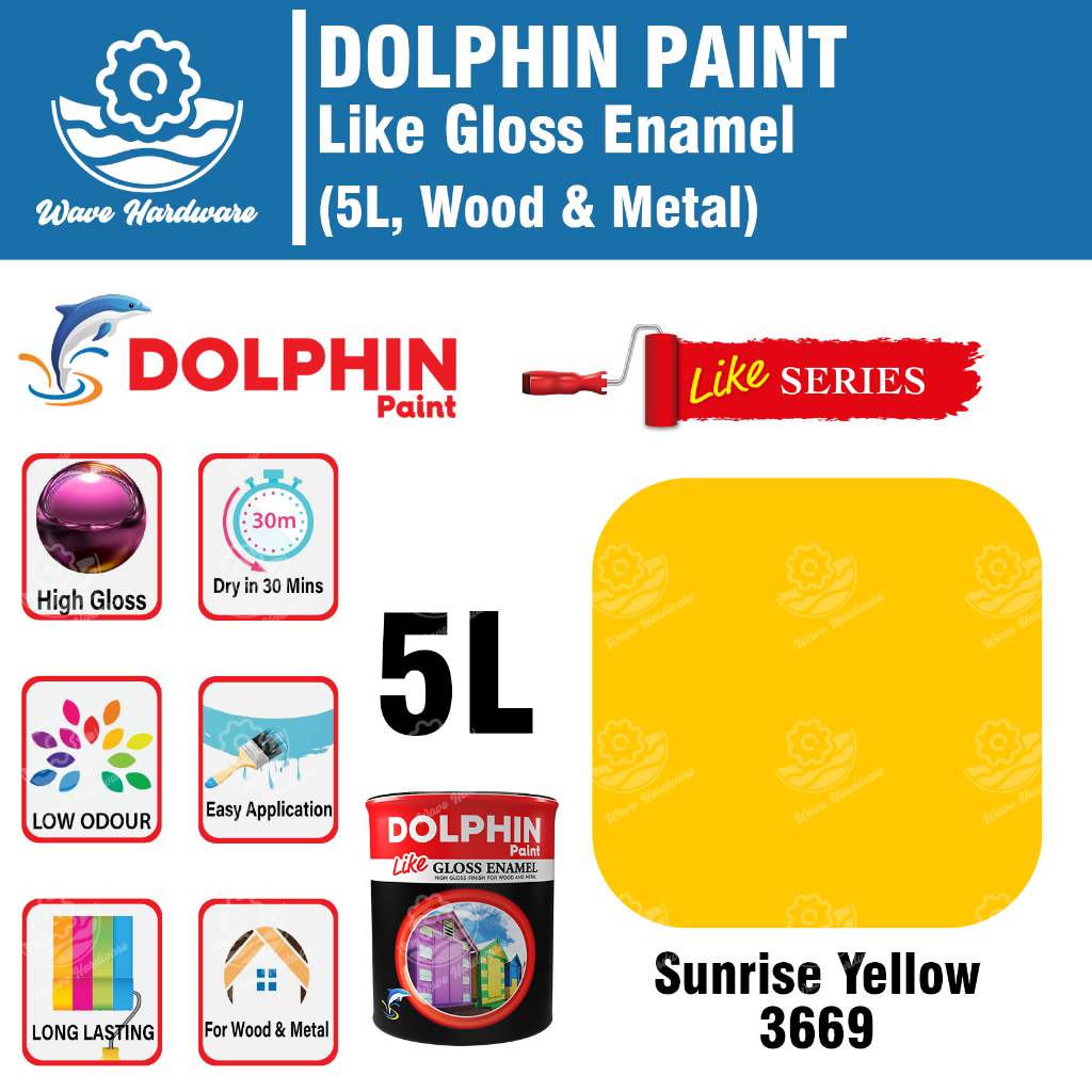 DOLPHIN PAINT Gloss Enamel Like Series Like Gloss 5L (3669 [Sunrise ...