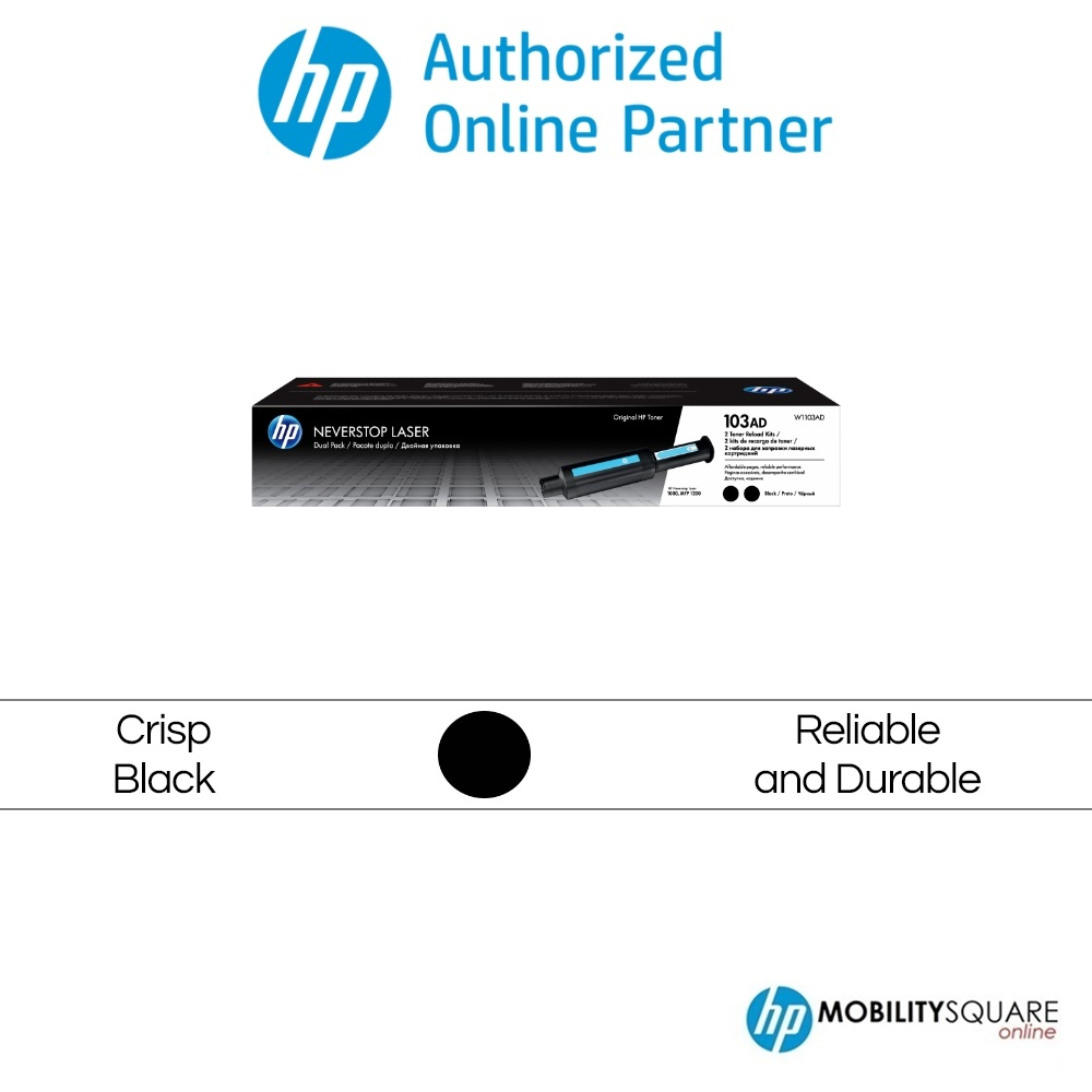 HP 103AD 2- Pack Black Original Neverstop Laser Toner Reload Kit ...