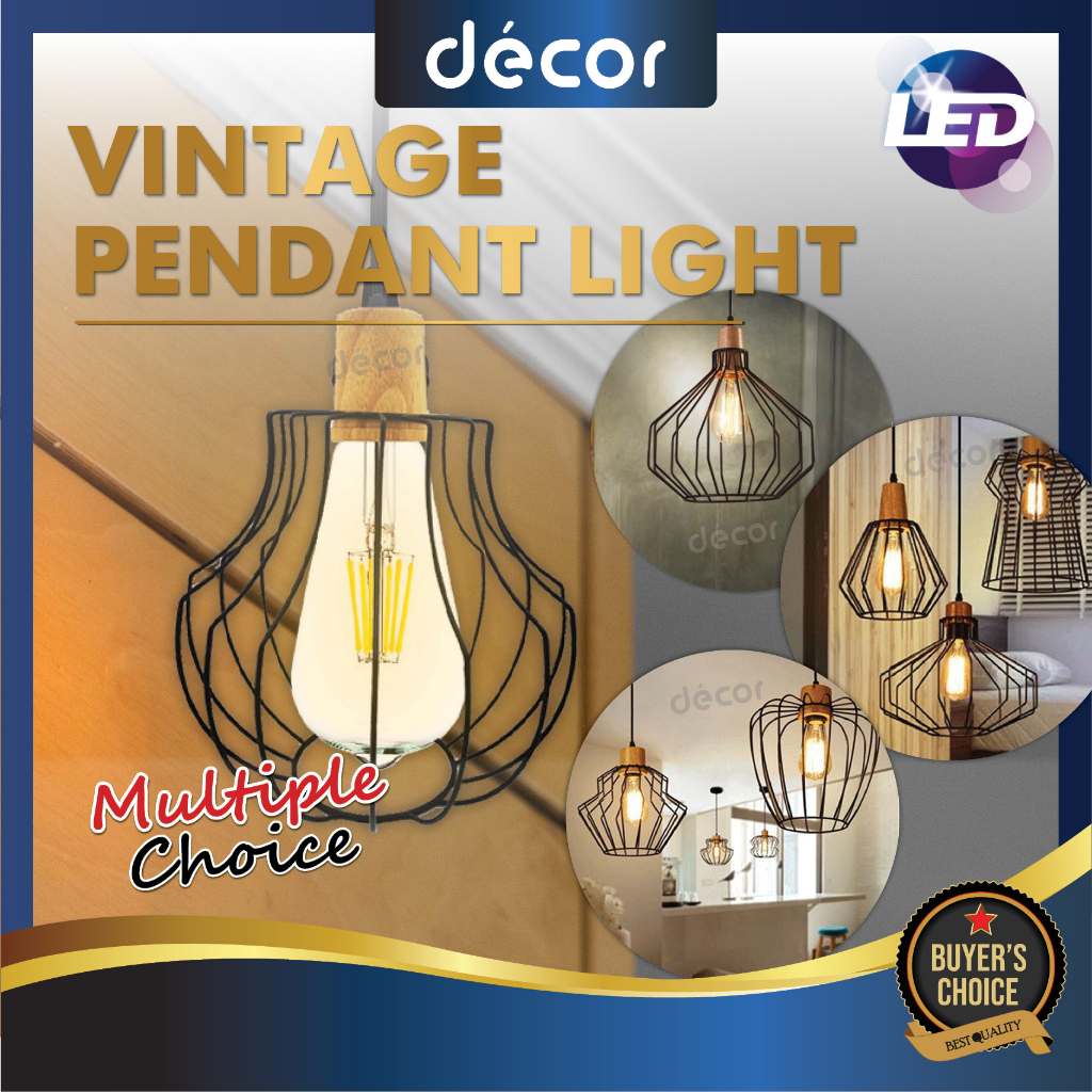 [NEW] Vintage Pendant Light Pendant Lamp E27 Holder Single Base Ceiling ...