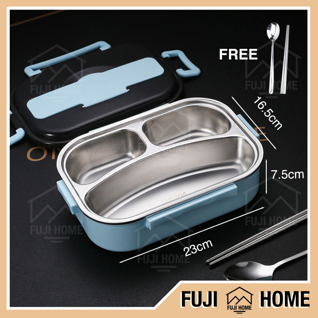 🏠READY STOCK🏠304 Stainless Steel Bento Layer Lunch Box 3/4/5 Slot ...
