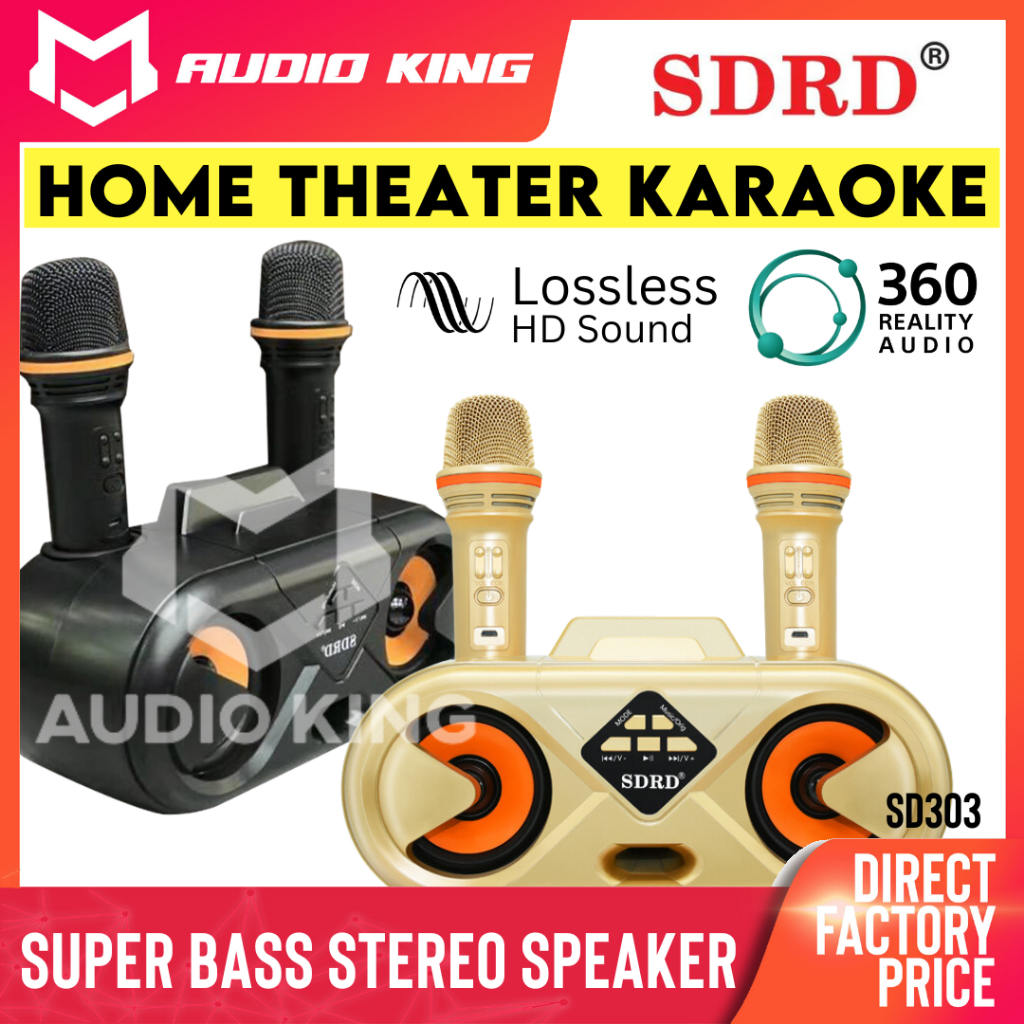 SDRD Portable USB Speaker Wireless With Home Microphone KTV Spiker Mike ...