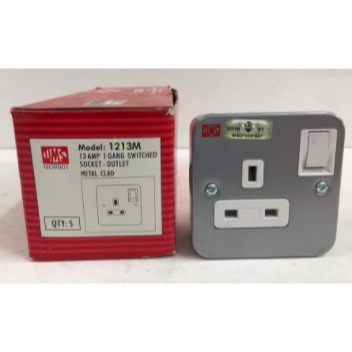 UMS 1213M 1 Gang Metal Clad Switched Socket Outlet @13A | Shopee Malaysia