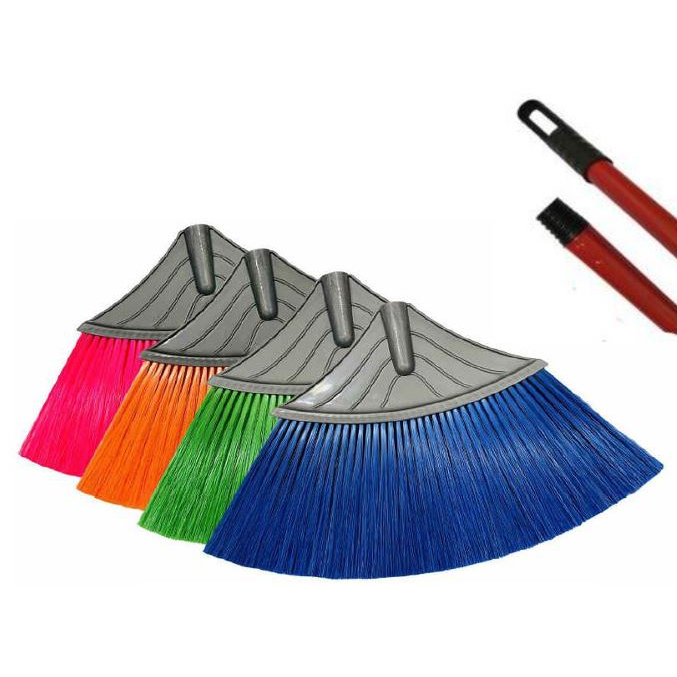 Colour Nylon Soft Broom With Handle/ Plastic Soft Broom / Broom Sweeper ...