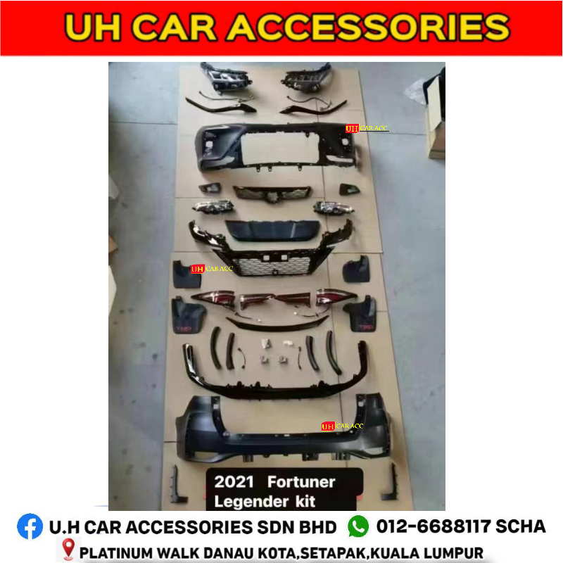 TOYOTA FORTUNER 2016 CONVERT TO 2021 LEGENDER BODYKIT BUMPER HEAD LAMP ...
