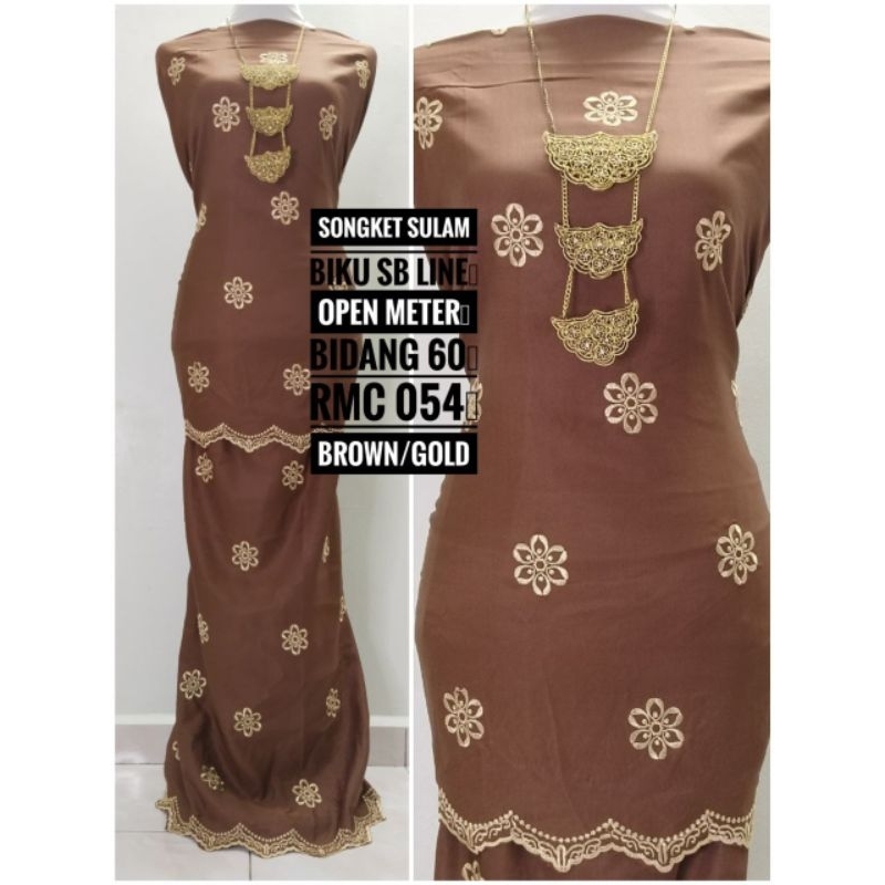 KAIN PASANG SONGKET SULAM BIKU SB LINE COTTON/BIDANG 60&45/OPEN METER ...