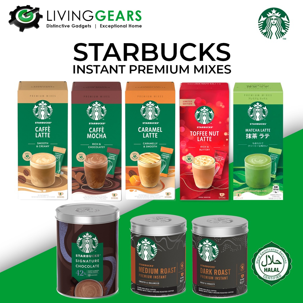 Starbucks Premium Instant Mixes Coffee Cappuccino / Caffe Latte / Caramel Latte / Mocha / Toffee ...