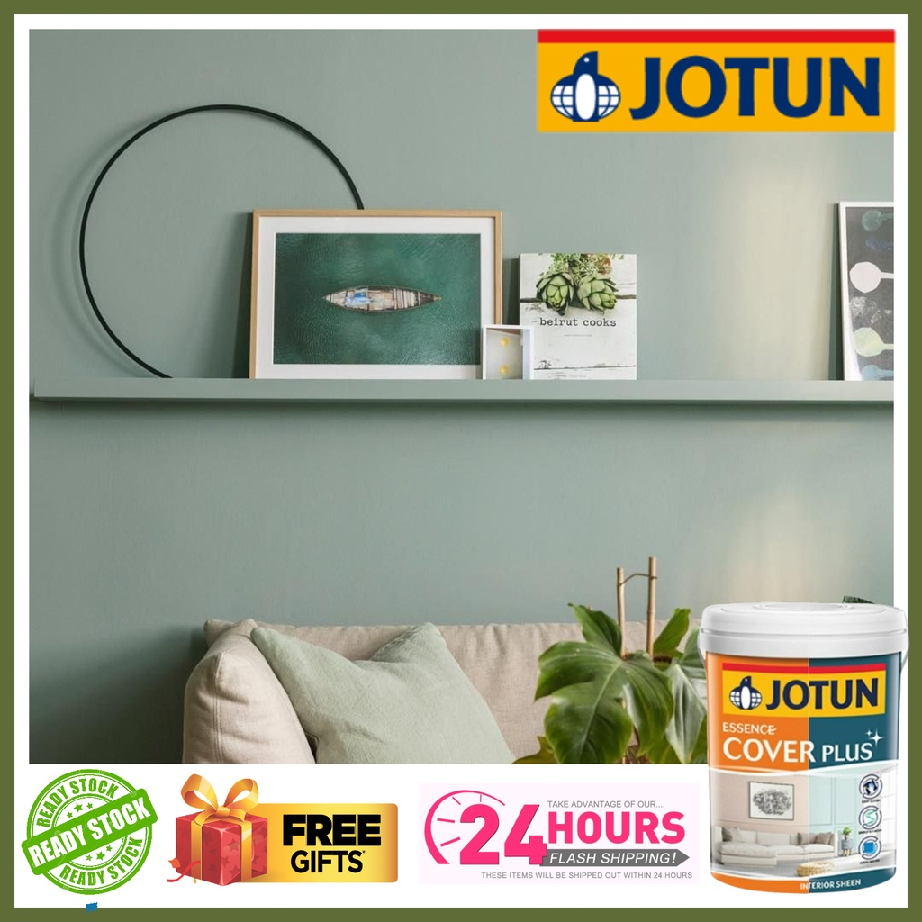 JOTUN 5L 6350 SOFT TEAL ESSENCE COVER PLUS SHEEN & MATT/INTERIOR WALL PAINT /CAT BOLEH CUCI ...