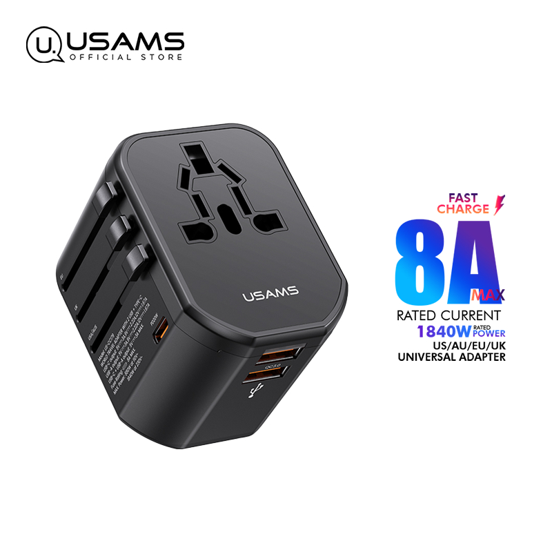 USAMS Fast Charging Universal Travel Charger Adapter (4 in 1 - US / AU ...