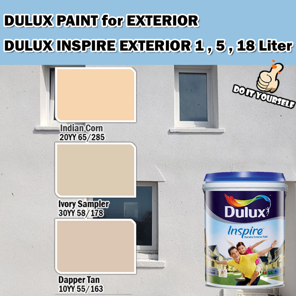 ICI DULUX INSPIRE EXTERIOR PAINT COLLECTION 1 Liter Indian Corn / Ivory ...
