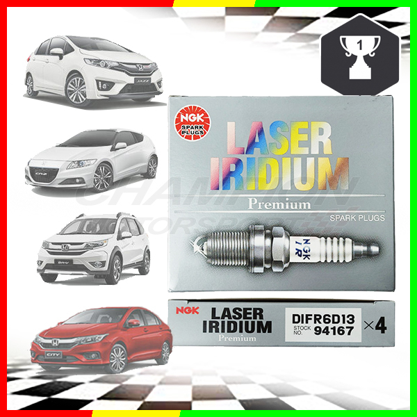NGK Laser Iridium spark plugs DIFR6D13 for Honda City GM6/T9A, BR-V, CR-Z, Jazz T5A/GK5 | Shopee ...