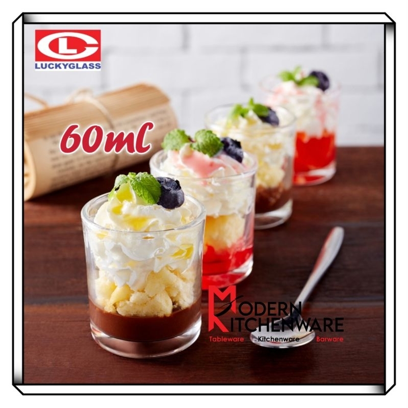 (MKitchenware)6pcs 60ml Lucky Glass Thailand Glass Dessert Cup / Shot ...